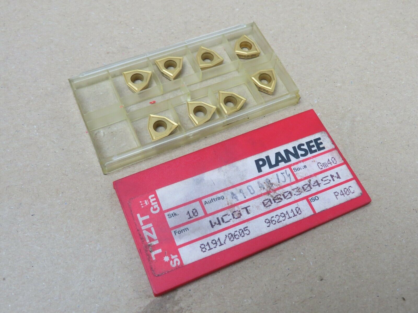 8x Plansee TIZIT WCGT 160304SN P40C Carbide Inserts For Drilling CI1580 ...